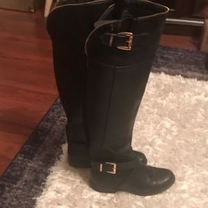 Shoes | Nwot 22 Tall Black Erin Boot Gold Hardware | Poshmark